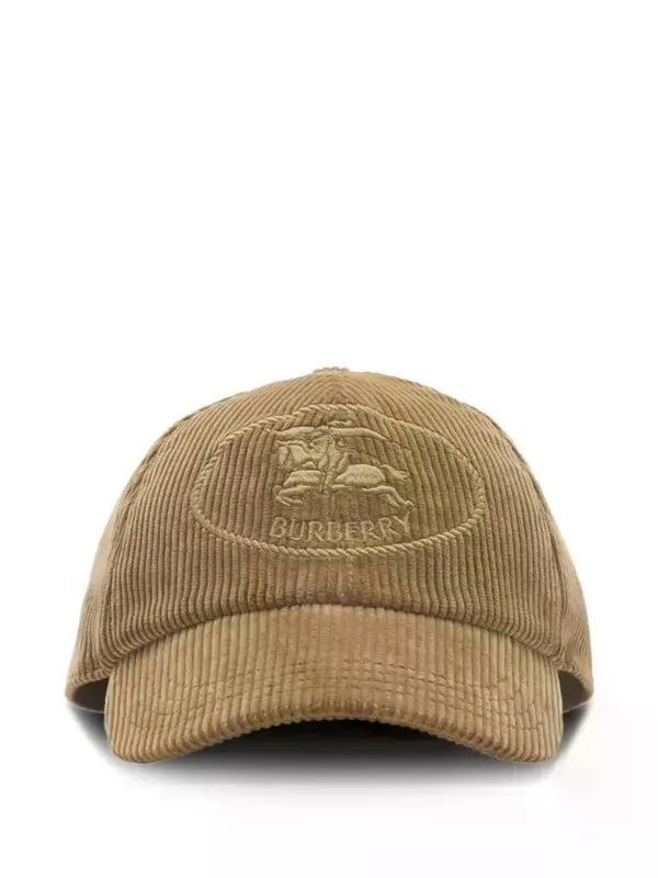 Burberry Knight-stamp Corduroy Baseball Cap - Neutrals