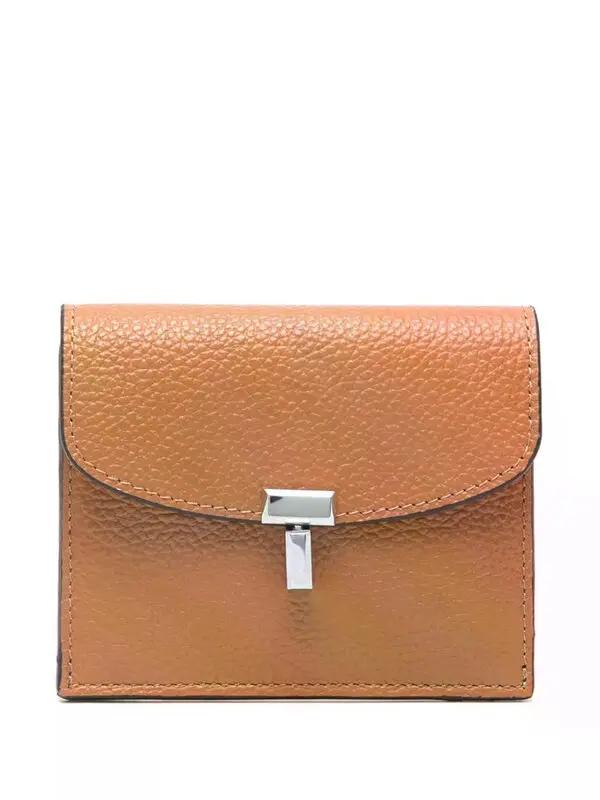 TOTEME T-lock Grained Leather Cardholder - Neutrals