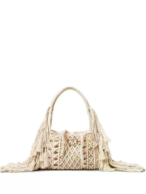 TWINSET Macramé Tote Bag With Fringe