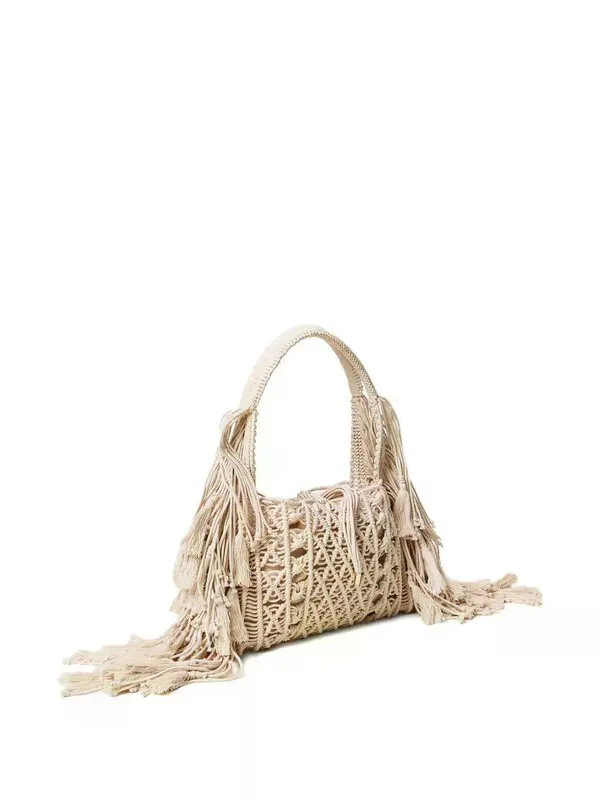 TWINSET Macramé Tote Bag With Fringe