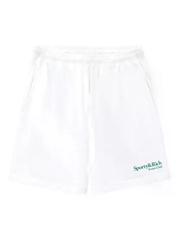 SPORTY & RICH Logo-detail Shorts - White