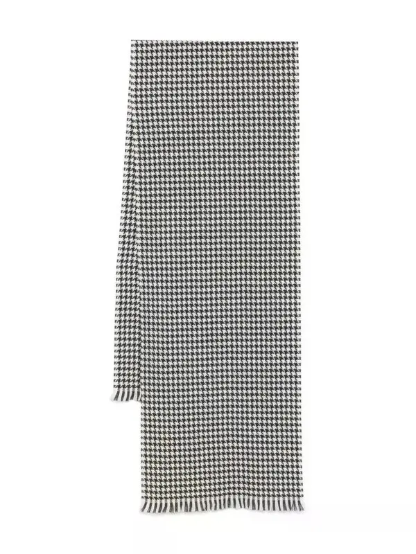 TOM FORD Houndstooth-pattern Scarf - Black