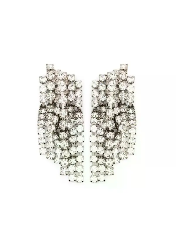 HELENE ZUBELDIA Crystal-embellished Clip-on Earrings - Silver