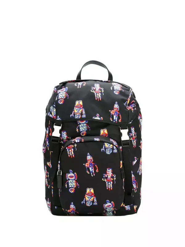 Prada Robot-print Backpack - Black