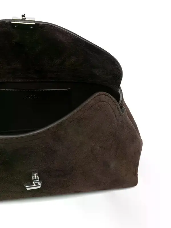TOTEME T-lock Suede Clutch - Brown