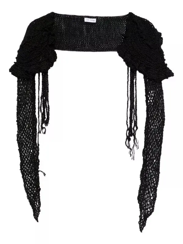 JUDY TURNER Shylla Puff-sleeve Crochet Shrug - Black