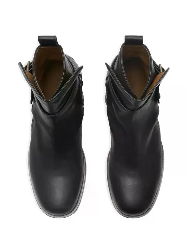 Burberry Calf Leather Ledger Jodphur Boots With B Buckle