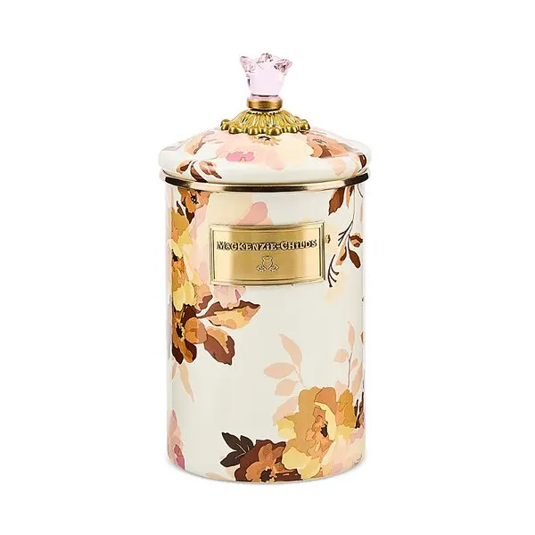 MACKENZIE-CHILDS Wild Rose White Large Canister - No Color