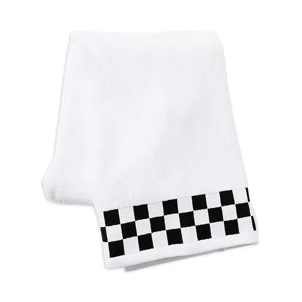 MACKENZIE-CHILDS Bath Towel With Check Border - Black Check