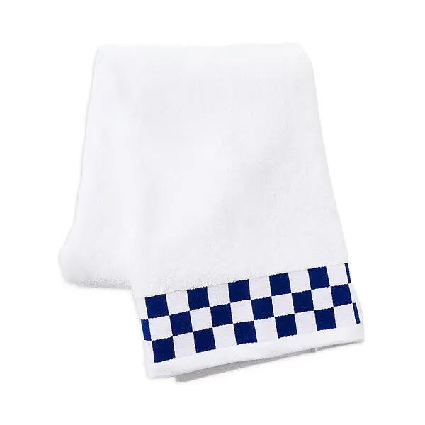 MACKENZIE-CHILDS Bath Towel With Check Border - Navy Check
