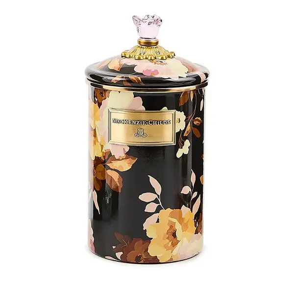 MACKENZIE-CHILDS Wild Rose Brown Large Canister - No Color