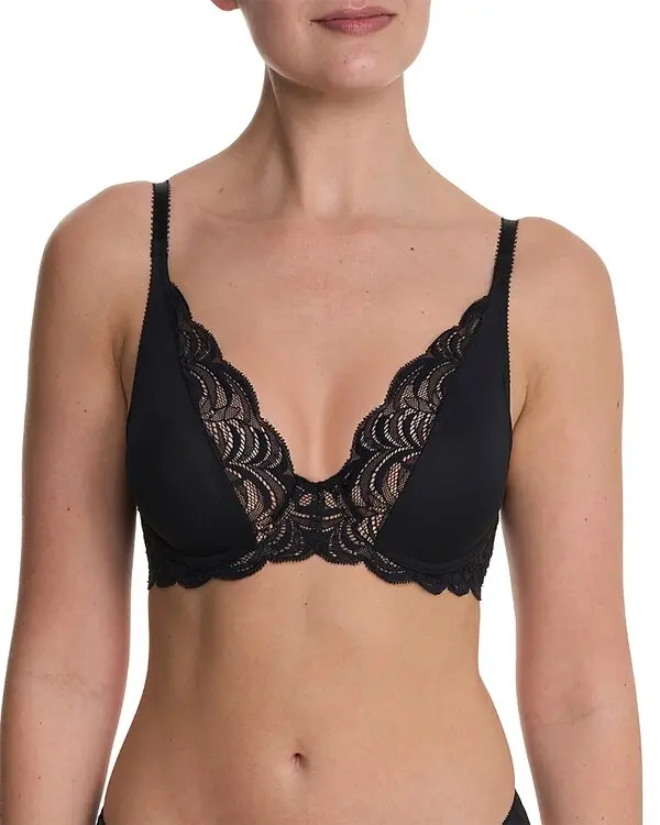 Natori Persuasion Lace Convertible Plunge T-shirt Bra - Black
