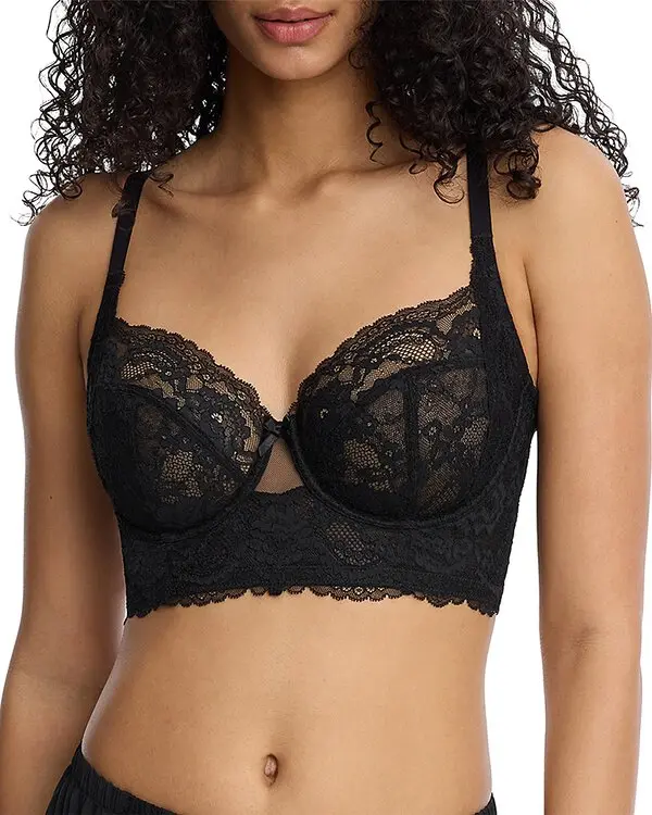SKARLETT BLUE Minx Longline Side Support Lace Bra - Black