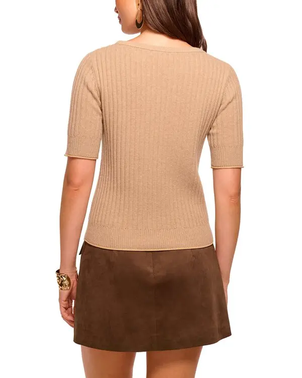 Ramy Brook Elliot Ribbed Cashmere Top