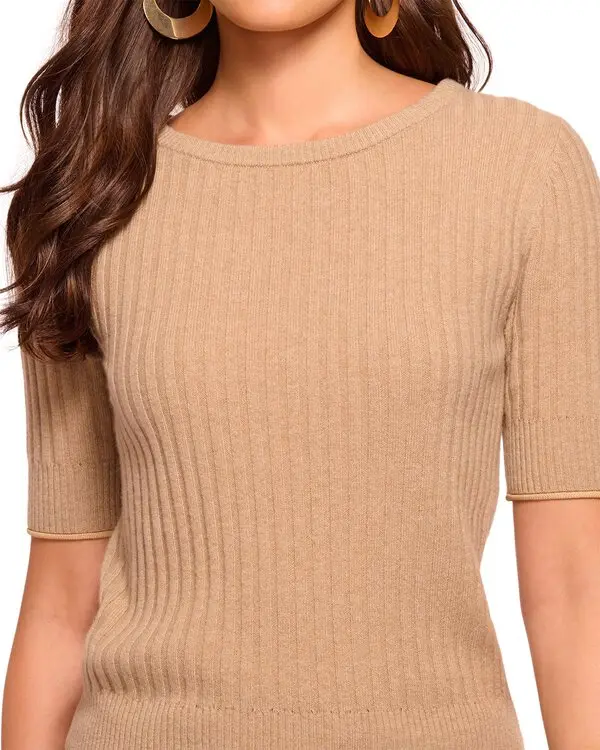 Ramy Brook Elliot Ribbed Cashmere Top
