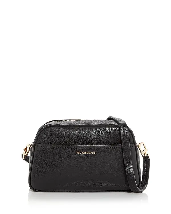 Michael Kors Jet Set Camera Leather Crossbody Bag - Black