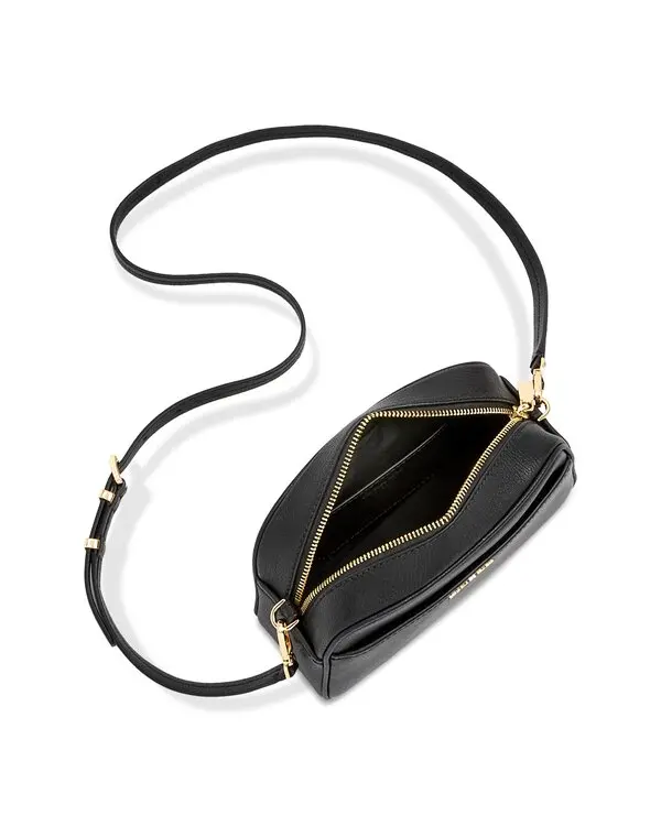 Michael Kors Jet Set Camera Leather Crossbody Bag - Black