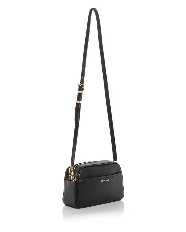 Michael Kors Jet Set Camera Leather Crossbody Bag - Black