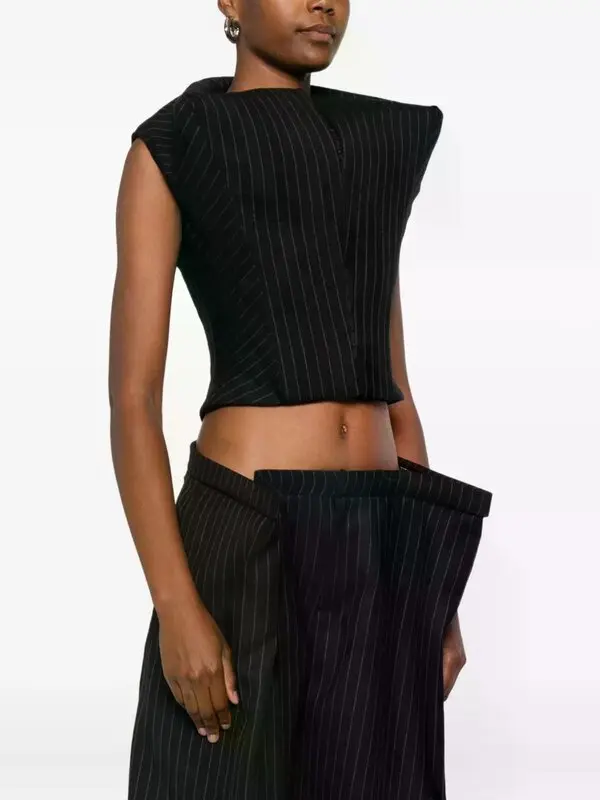 DURAN LANTINK Pinstripe Cropped Top