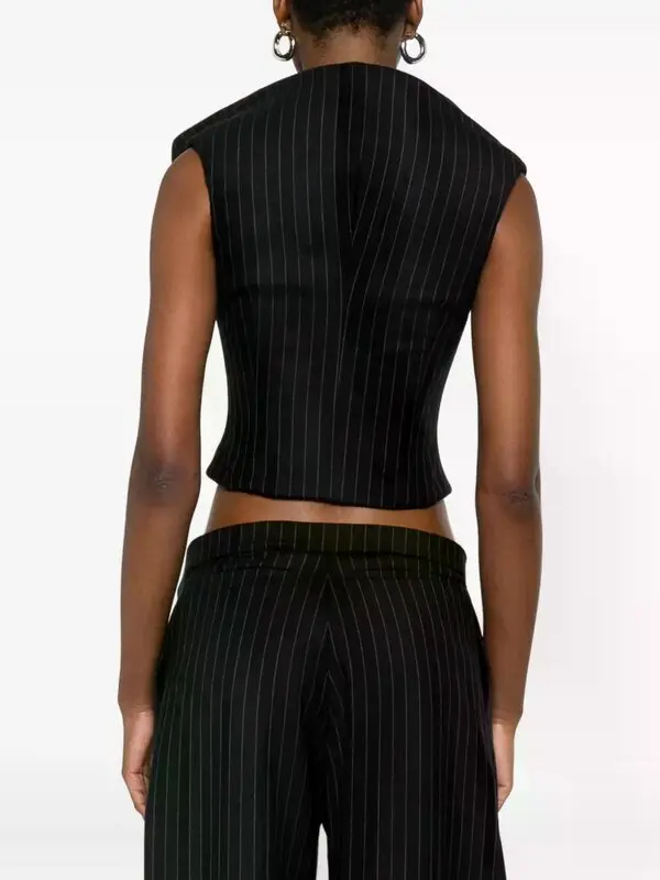DURAN LANTINK Pinstripe Cropped Top