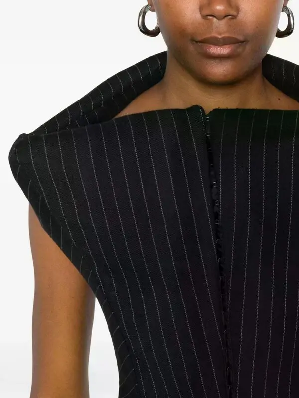 DURAN LANTINK Pinstripe Cropped Top