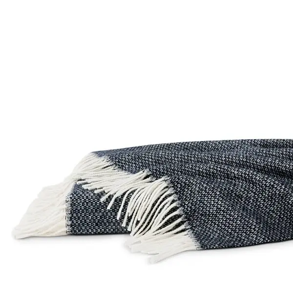 SFERRA Cervino Wool-cashmere Throw Blanket - Navy