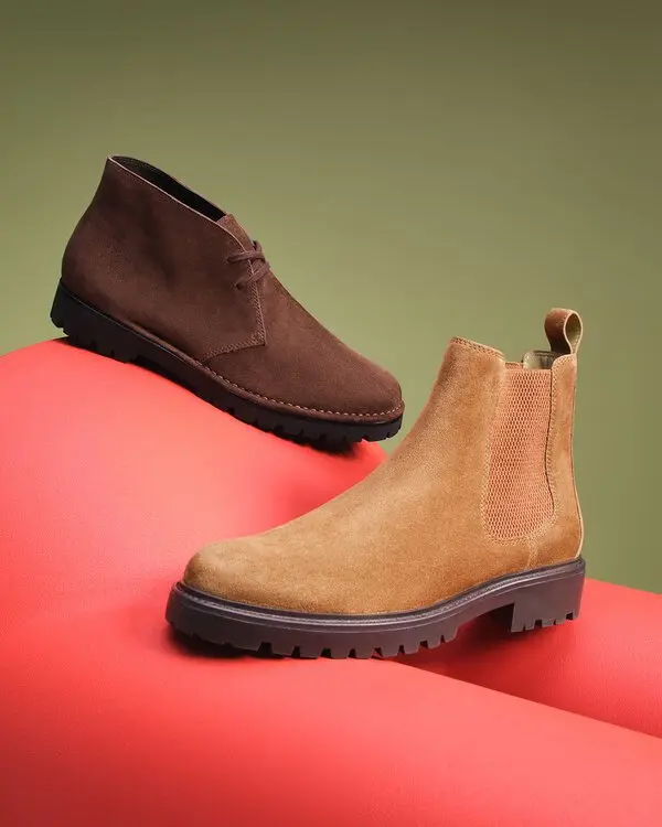 Vince Jerome Leather Desert Boots - Cocoabrown