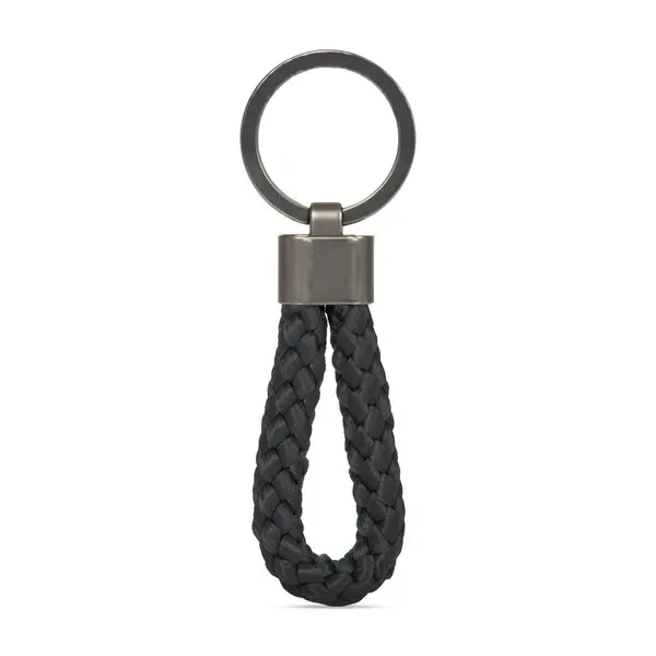 Porsche Design Braided Leather Rope Key Ring - Black
