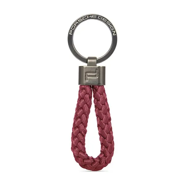 Porsche Design Braided Leather Rope Key Ring - Carmine Red