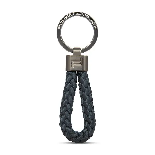 Porsche Design Braided Leather Rope Key Ring - Dark Blue
