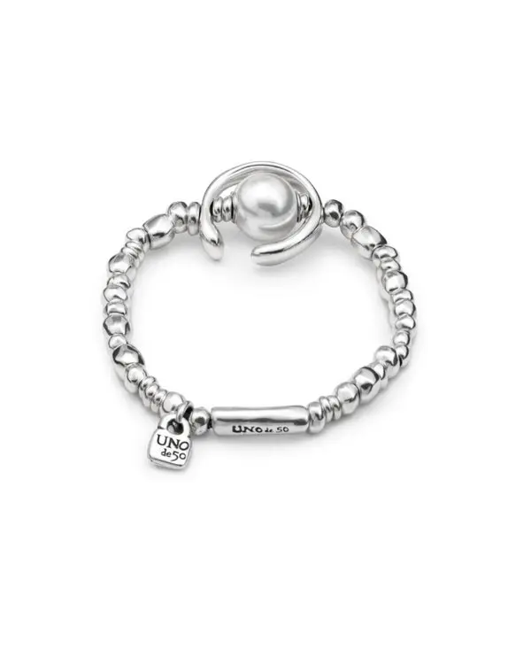 UNODE50 Sterling Plated Beaded Bracelet With Pearl Accent