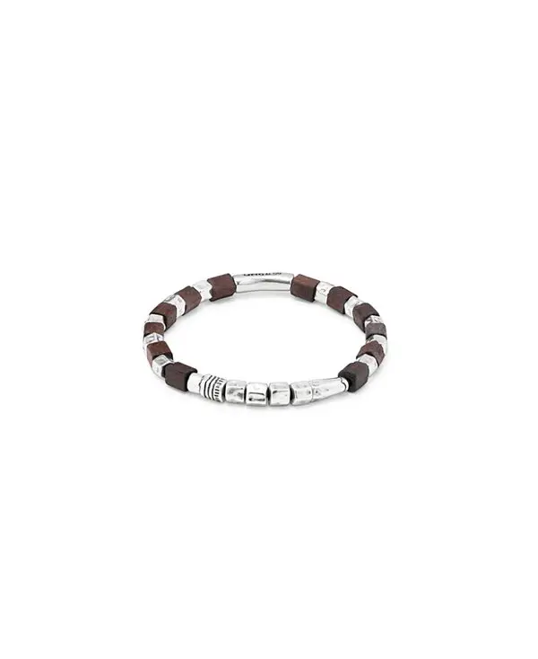 UNODE50 Sterling Plated Beaded Bracelet - Silver