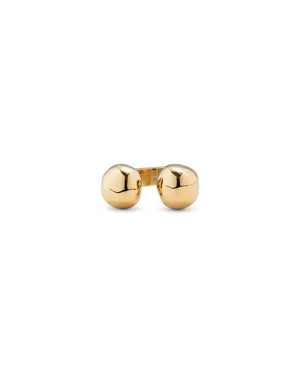 UNODE50 18k -plated Open Ring With Two Beads - Gold
