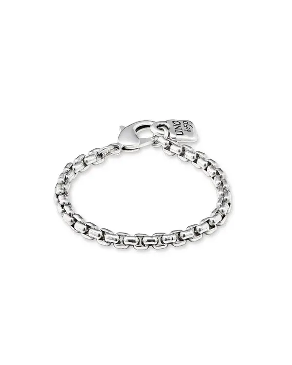 UNODE50 Sterling Plated Chain Bracelet With Padlock Charm - Silver
