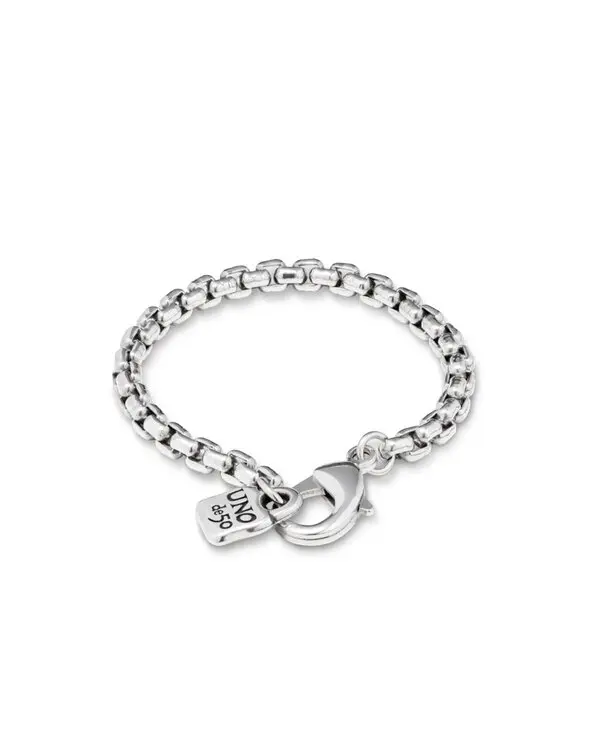 UNODE50 Sterling Plated Chain Bracelet With Padlock Charm
