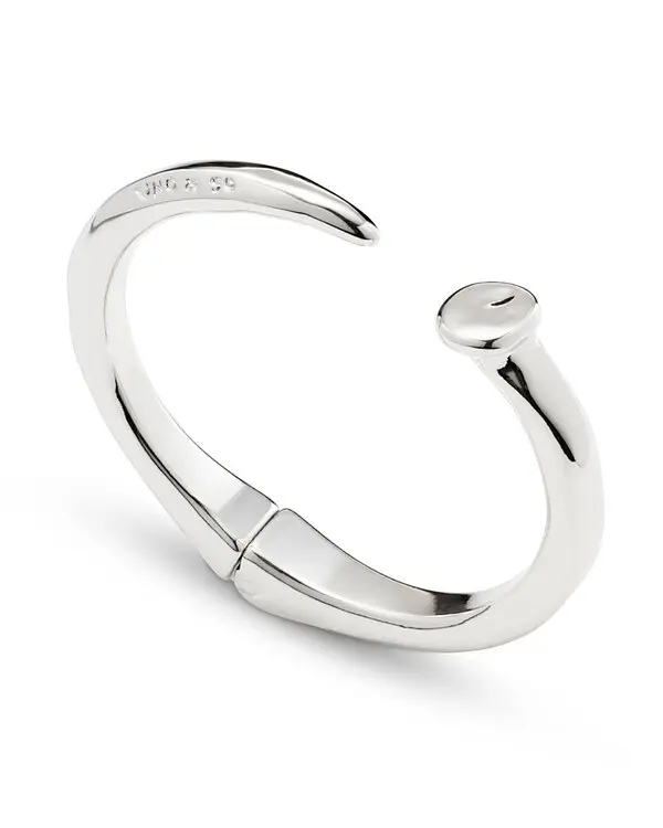 UNODE50 Sterling -plated Nail Bangle Bracelet - Silver