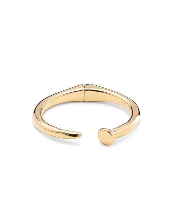 UNODE50 18k -plated Bent Nail Bangle Bracelet - Gold