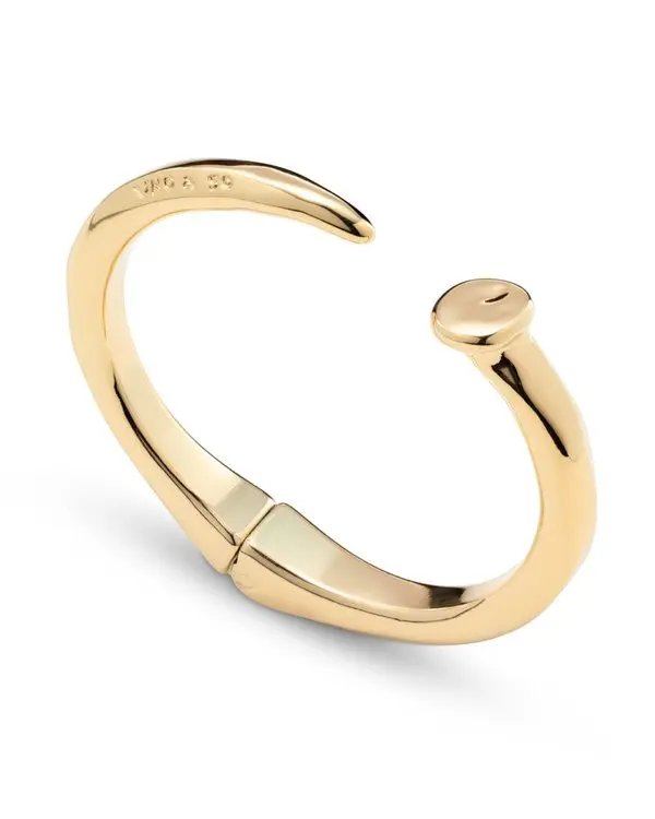 UNODE50 18k -plated Bent Nail Bangle Bracelet - Gold