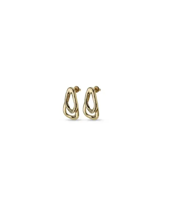 UNODE50 Interlocked Link Drop Earrings - Gold