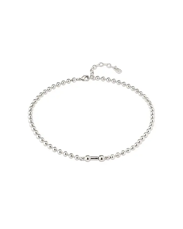 UNODE50 Plated Heart Link Necklace - Silver