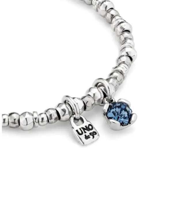 UNODE50 Sterling Plated Bracelet With Pearl And Blue Crystal
