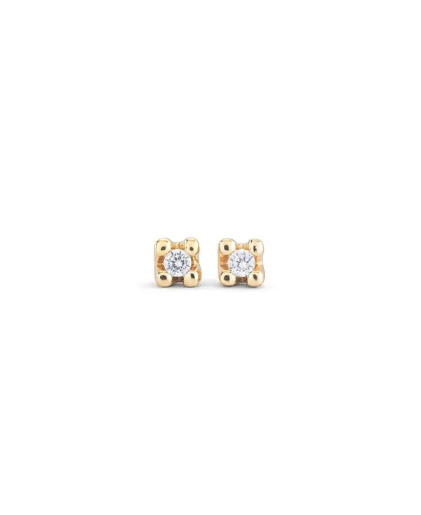 UNODE50 Zircon Stud Earrings - Gold