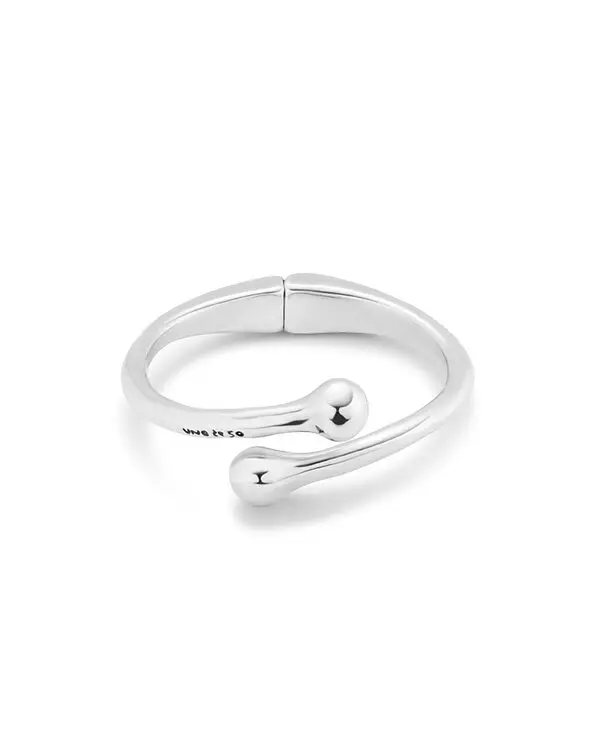 UNODE50 Sterling -plated Metal Alloy Rigid Bracelet With Inner Spring - Silver