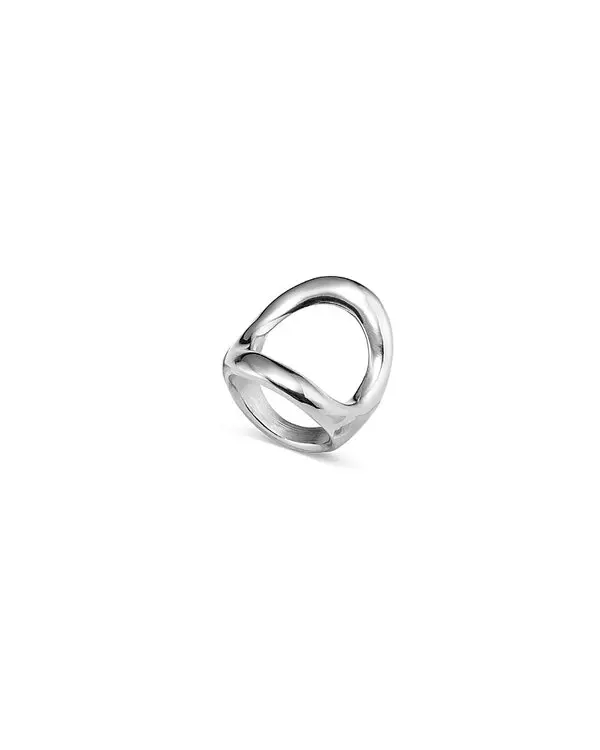 UNODE50 Sterling -plated Link Ring - Silver