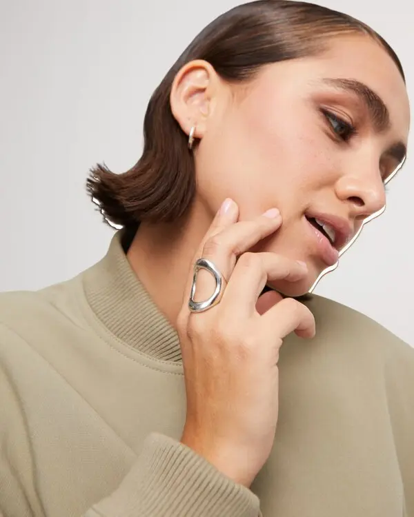 UNODE50 Sterling -plated Link Ring - Silver