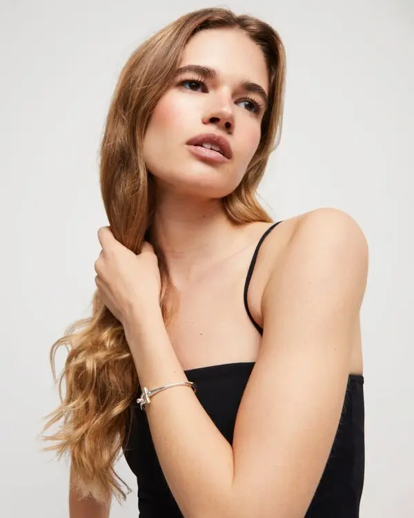 UNODE50 Sterling-plated Bangle Bracelet With White Topaz