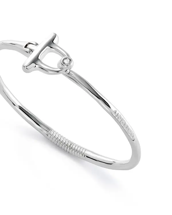 UNODE50 Sterling-plated Bangle Bracelet With White Topaz