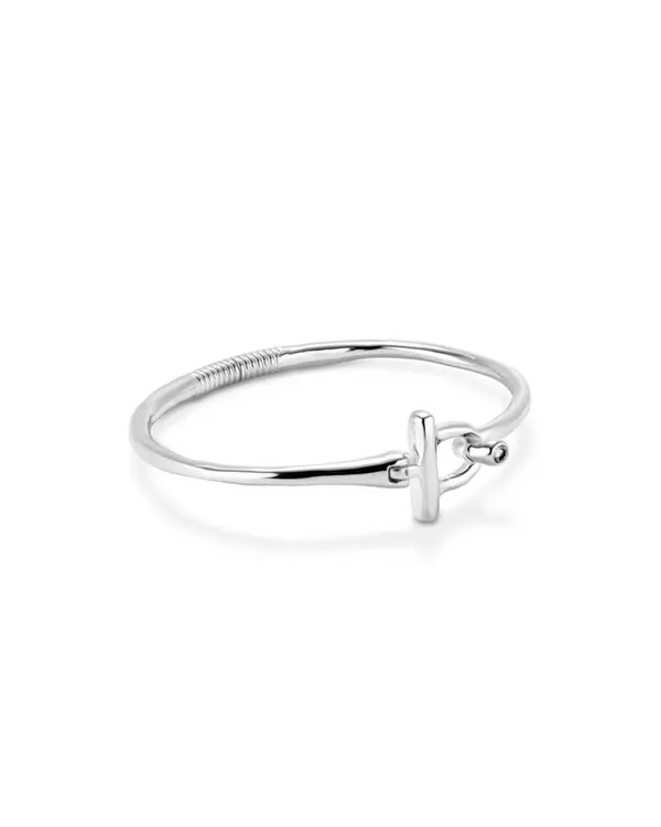 UNODE50 Sterling-plated Bangle Bracelet With White Topaz