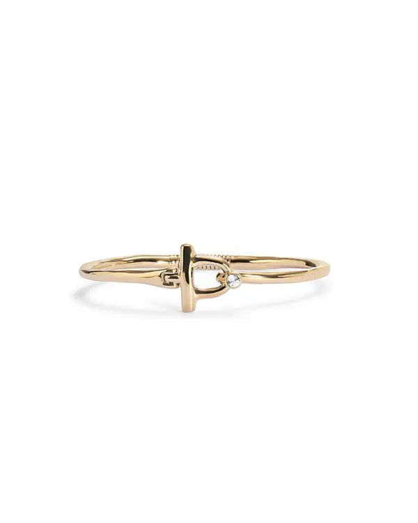 UNODE50 White Topaz Bangle Bracelet - Gold