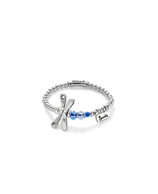 UNODE50 Dragonfly Sterling Plated Elastic Bracelet - Silver
